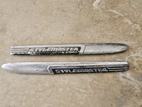 1947 1948 Chevy Stylemaster LH RH Hood Emblem Badge Logo Trim Set ...