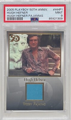 Hugh Hefner 2005 Playboy 50th Anniversary Worn Pajamas Card #HHP1 PSA 9 ...