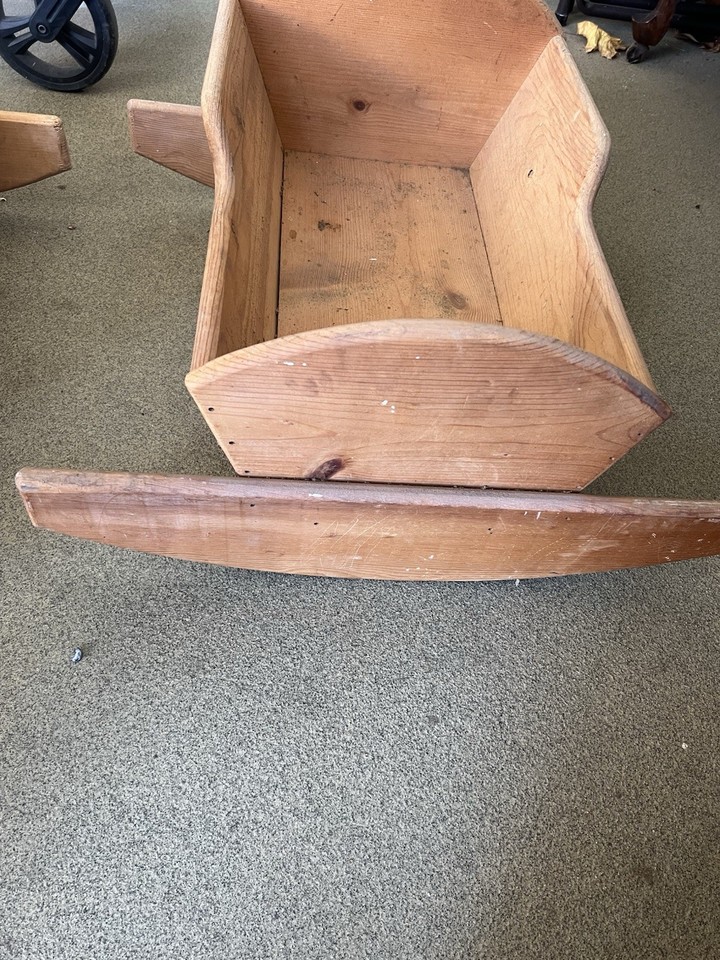 Doll Cradle Handmade Wooden Rocking Baby Bed Crib Rocker 22 By 13 | eBay