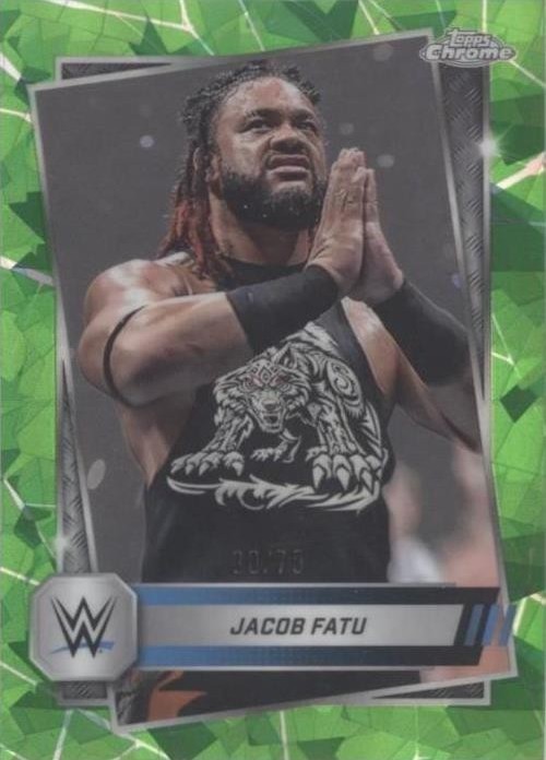 2025 Topps Chrome WWE Sapphire Edition - Jacob Fatu #100 Green /75 for ...
