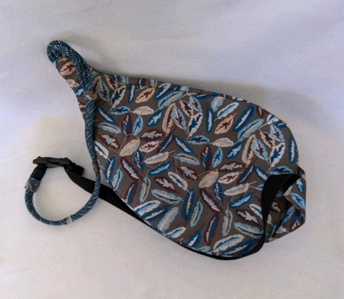 KAVU Gray & Blue Feathers Original Rope Sling Bag Crossbody Backpack | eBay