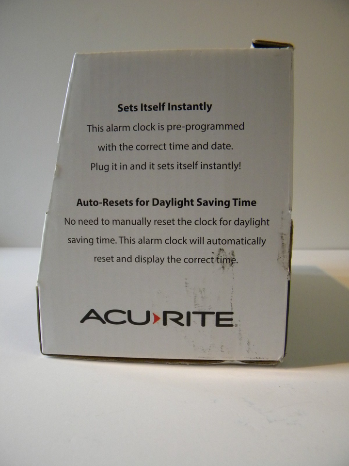 Acurite Self Setting Alarm Clock I3027WS Gray Auto Daylight Savings ...