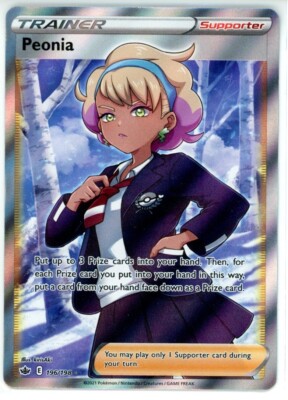 Pokemon TCG Peonia (Full Art) 196/198 Swsh06: Chilling Reign Ultra Rare ...