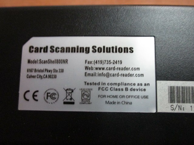 Card Scanning Solutions Scanshell 800NR *tested Working* for sale ...