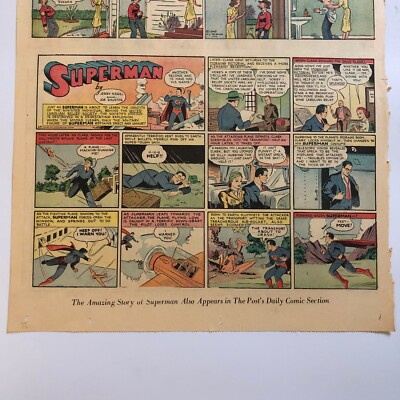 #24 SUPERMAN SUNDAY COMIC STRIP April 14, 1940 Newspaper Page DC Comics ...