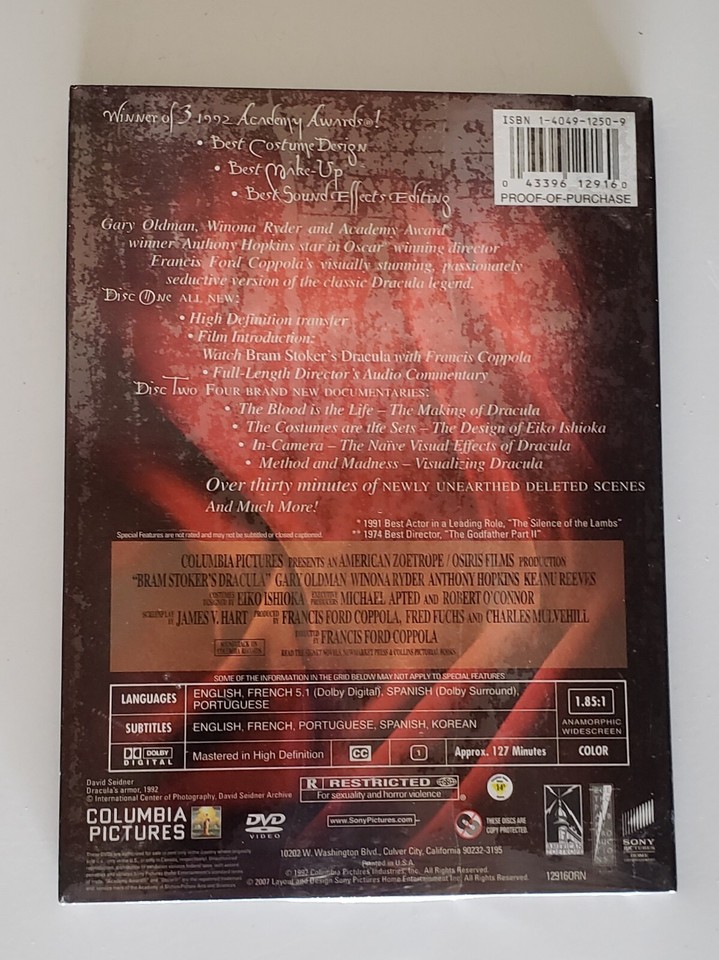 BRAM STOKER'S DRACULA [DVD BOXSET] [2-DISC SET; COLLECTOR'S EDITION New ...