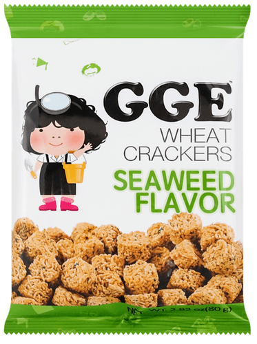 (4 Pack) GGE Cube Wheat Crisps Seaweed Flavor Crackers, Crunchy Snacks ...
