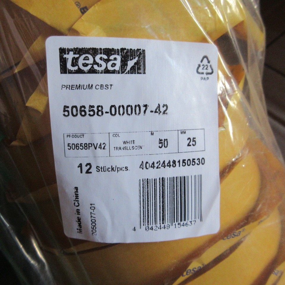 Tesa Double Sided Splicing Tape Translucent 25mm x 50m Part # 50658 ...