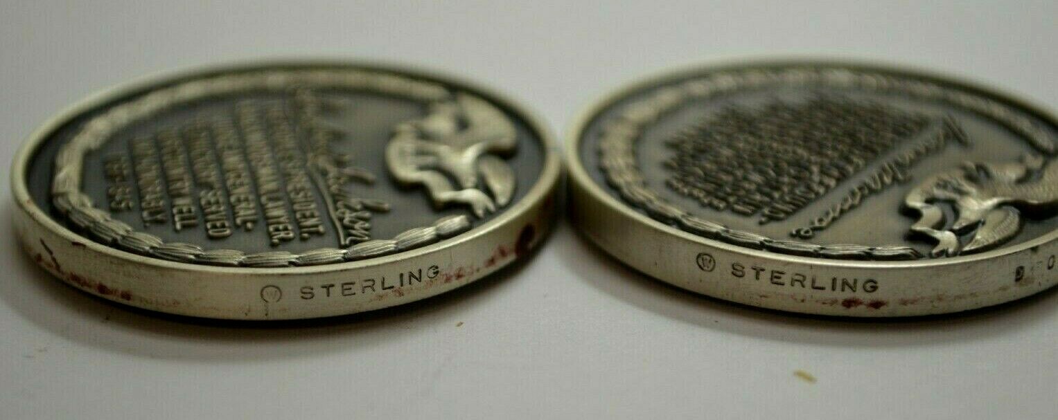 TWO WITTNAUER PM GUILD STERLING SILVER PRESIDENTIAL SERIES COINS MINTED ...