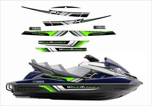YAMAHA WAVERUNNER FX CRUISER 2017 Graphics / Decal / Sticker Kit GREEN ...