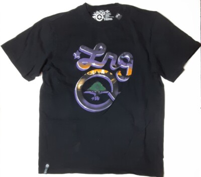 LRG Roots Equipment Mens Black Crew Neck S/S Graphic Cotton T Shirt ...