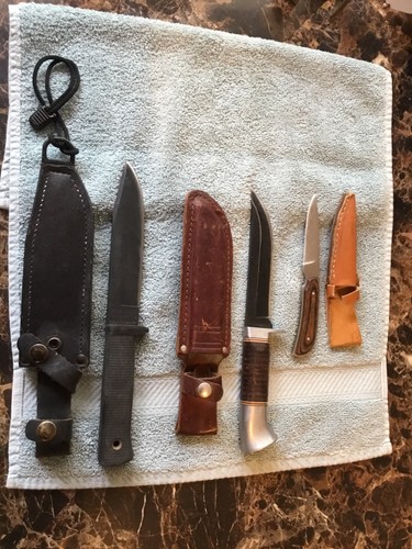MIXED LOT OF 3 FIXED BLADE KNIVES WESTERN, KA-BAR & SRK - NICE VNTAGE LOT | eBay