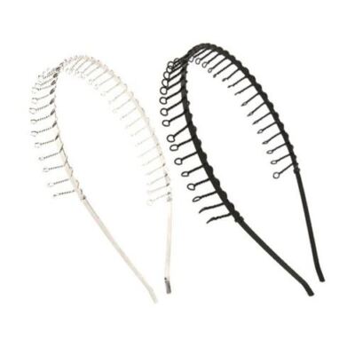 Metal Toothed Aliceband Mens Headband Sport Football Soccer Black ...