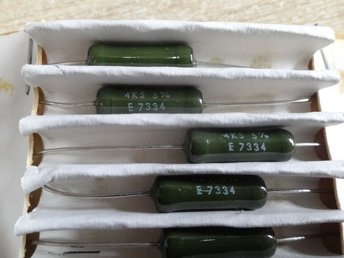 20 ERG 58EV 4k5 5W wirewound resistor vintage green enamel 4500 ohm 4 ...