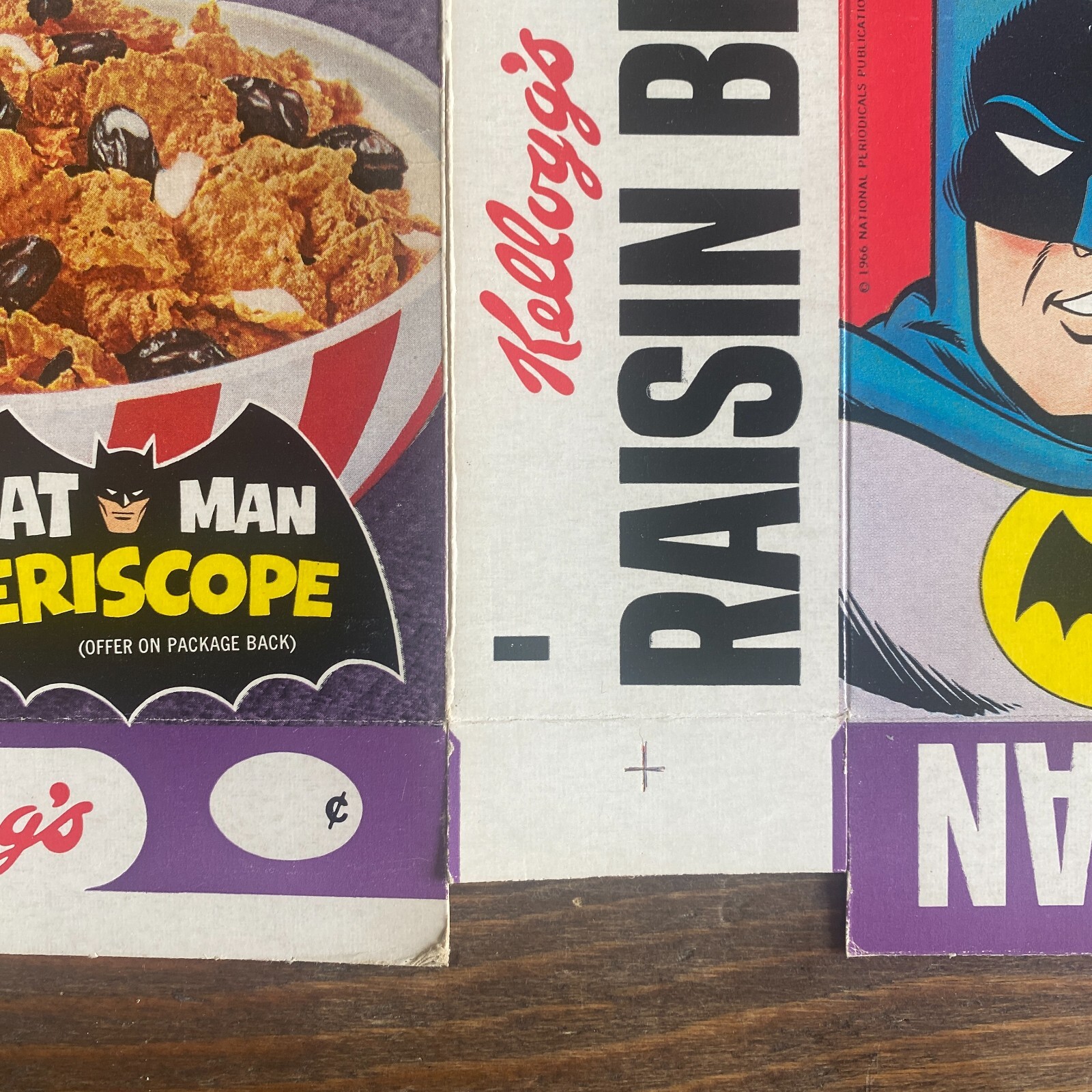 Rare Batman 1966 Periscope Kellogg's Raisin Bran Cereal Box RARE | eBay