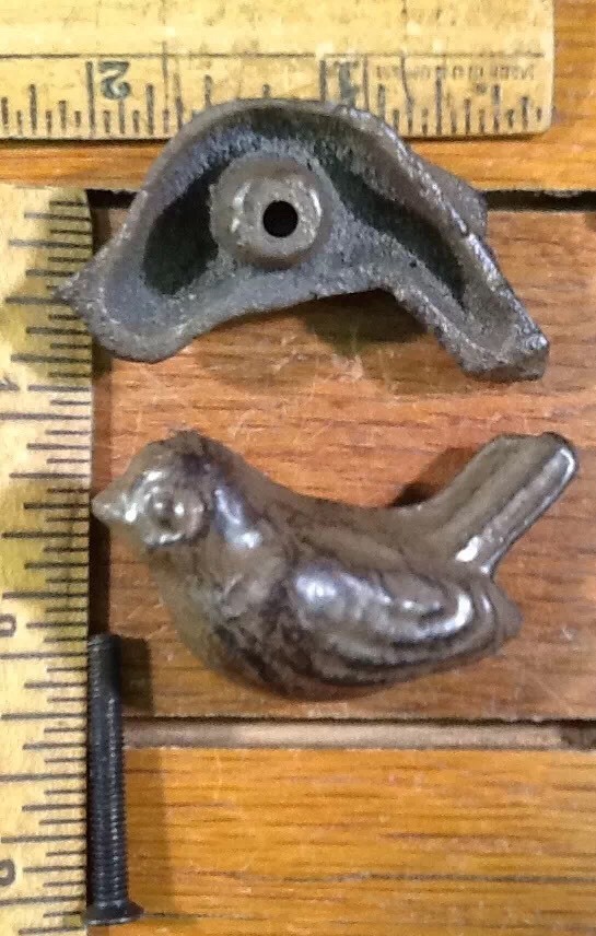 12 BIRD cast iron Knobs Pulls Drawer Door Cabinet Handles Rustic ...