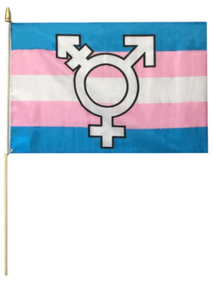3 Pack Transgender Symbol 12"x18" 68D Rough Tex Nylon Wood Stick Flag ...