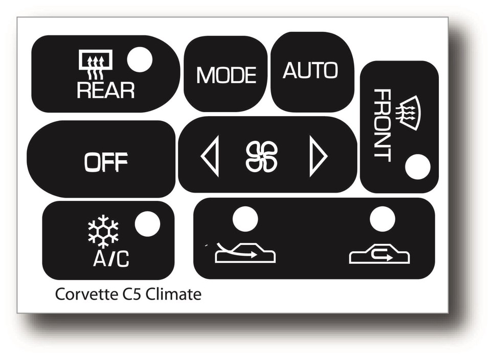 Climate Control Decals C5 Corvette Overlay Sticker Button Repair | eBay