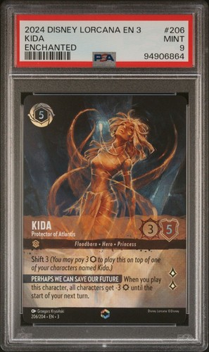 Kida Protector of Atlantis 206/204 PSA 9 MINT Enchanted Disney Lorcana ...