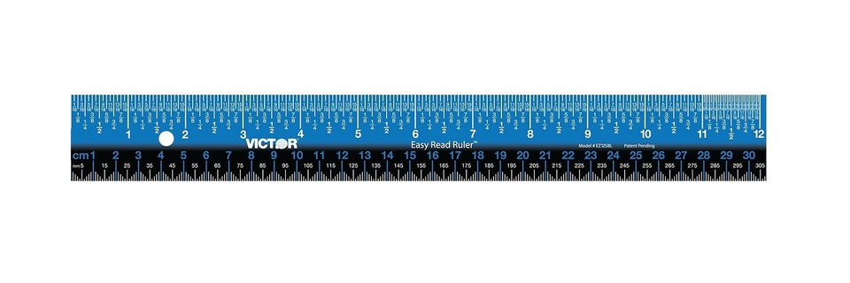 Victor Easy Read Ruler 12" Specific Millimeter Measurements Quick ...