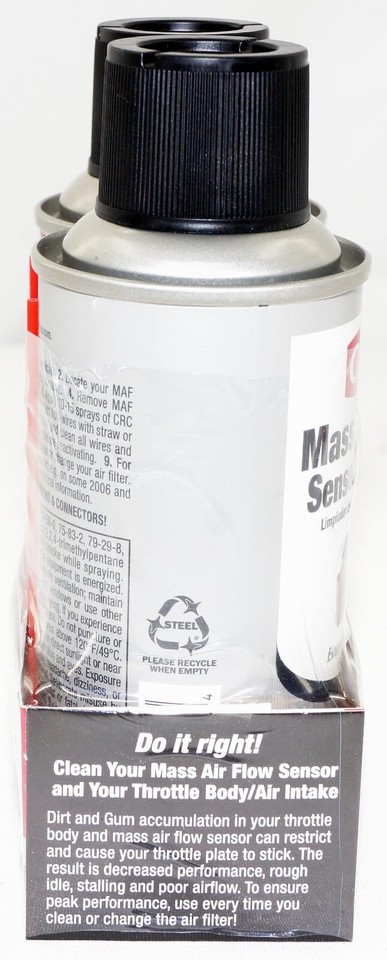 CRC 05111 MAF Mass Air Flow Sensor & Throttle Body Intake Cleaner Twin ...