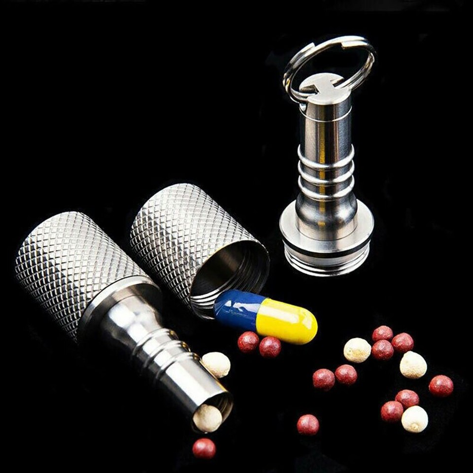 EDC Pill Case Capsule Medicine Outdoor Tool Organizer Pendant Necklace ...