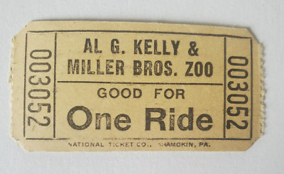 AL G, Kelly & Miller Bros. Circus One Ride Ticket MCIR#8 | eBay