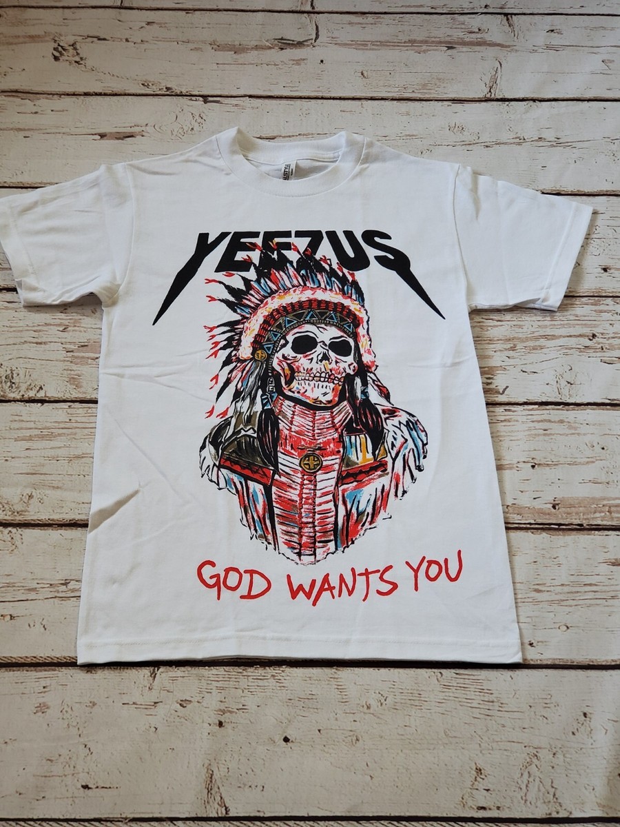 New Yeezus God Wants You Praying Skeleton White T Shirt Ebay Yeezus