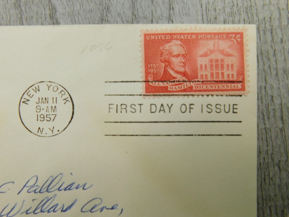 First Day Of Issue NY 1957 Alexander Hamilton Bicentennial Stamps ...