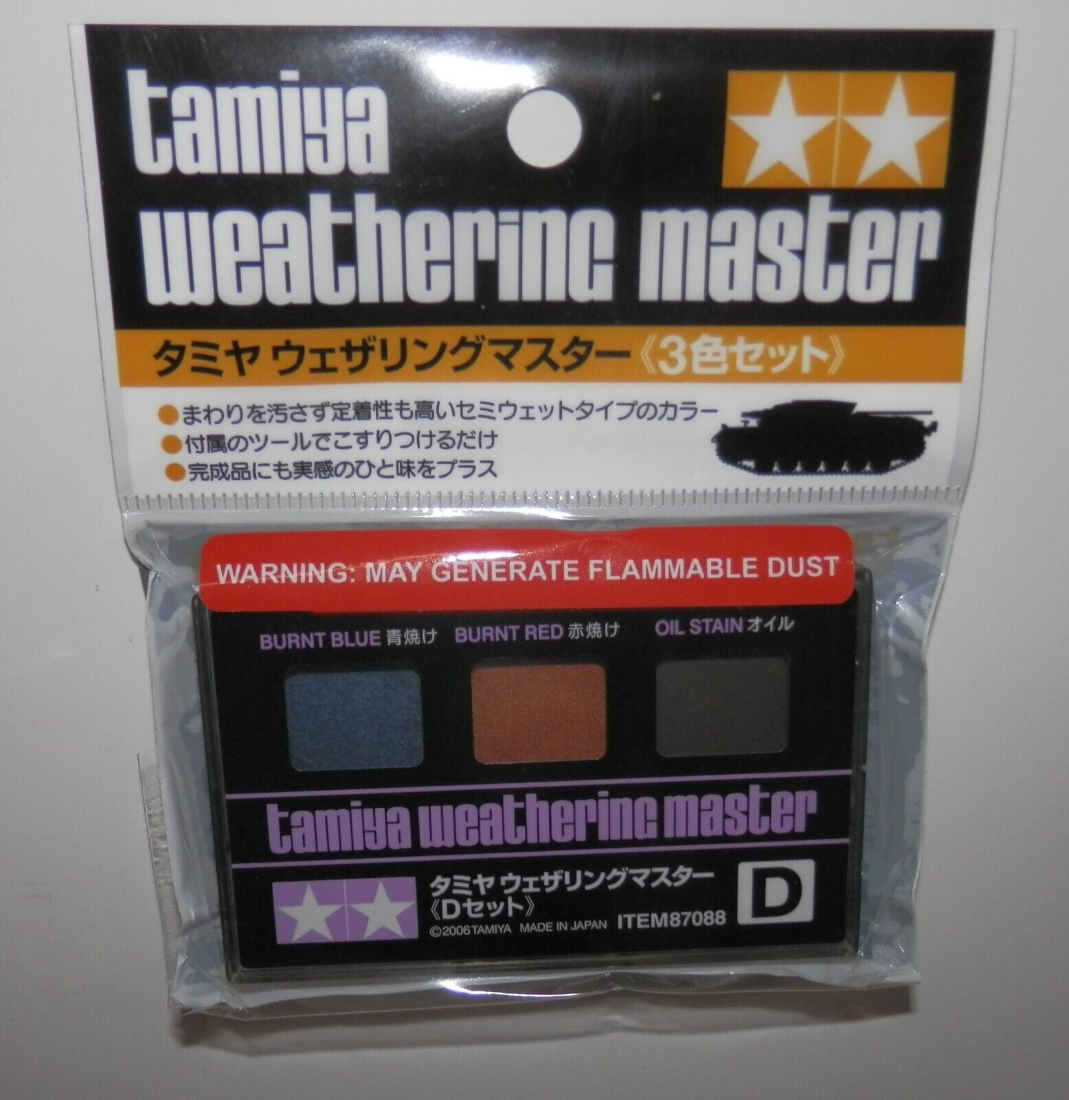 Tamiya Weathering Master Set D: Burnt Blue, Burnt Red, Oil Stain #87088 ...