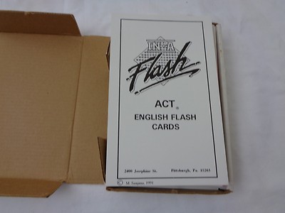 Vintage In A Flash ACT ENGLISH Flash Cards | eBay