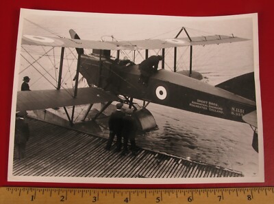 VINTAGE PHOTOGRAPH AIRPLANE SHORT SUNBEAM WWI ROYAL AIR FORCE NAVY ...