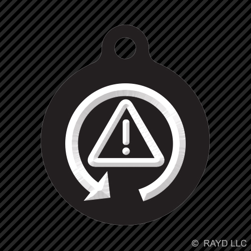 DSC Off Dynamic Stability Keychain Round with Tab dog engraved many ...