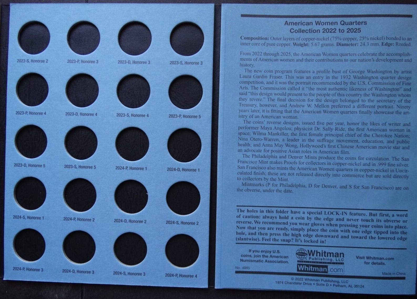 Whitman American Women Quarters Coin P, D and SF Folder 2022-2025 Album ...