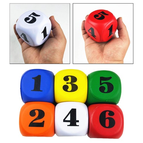 6x Foam Dice Quiet Soft Dice 2.36'' for Kids Students Teachers Building ...