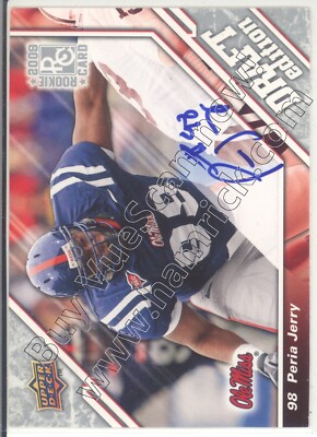 peria jerry rc rookie draft auto autograph ole miss rebels college 2009 ...