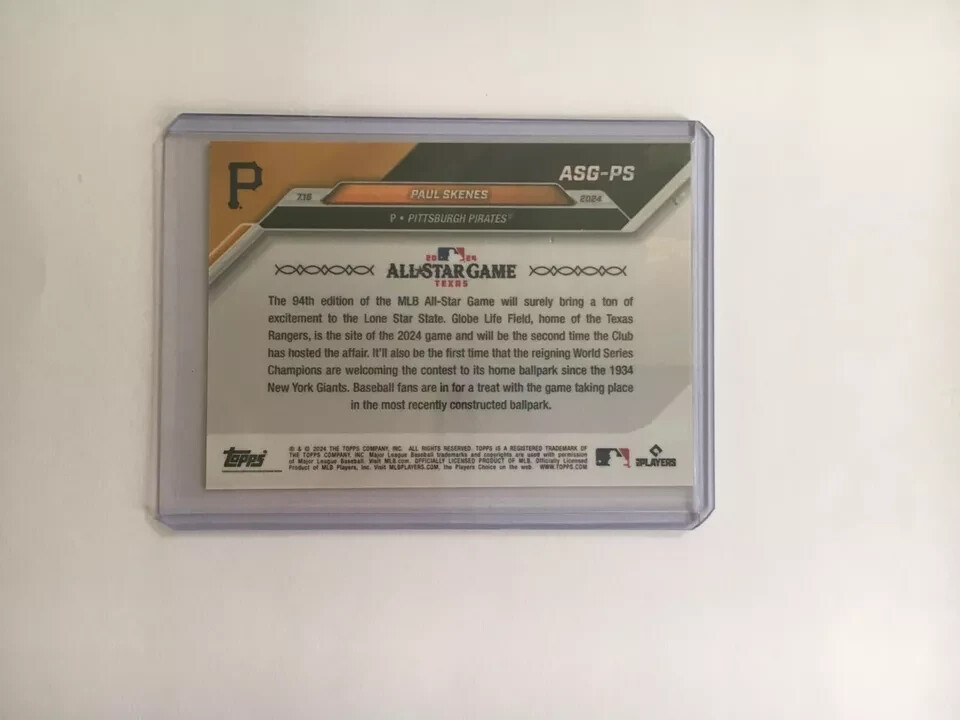2024 TOPPS MLB NOW #ASG-PS RC PAUL SKENES ALL-STAR SELECTION PITTSBURGH ...