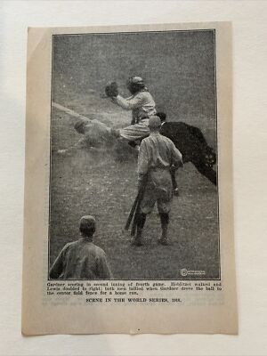 World Series Game 4 Larry Gardner Scoring Boston Red Sox 1916 Baseball ...