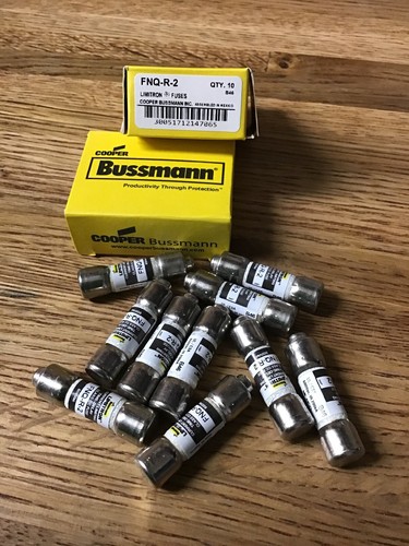 10 New Bussmann FNQ-R-2 Class CC 2 Amp Fuses 600 Volt Tron NEW LOOK NIB ...