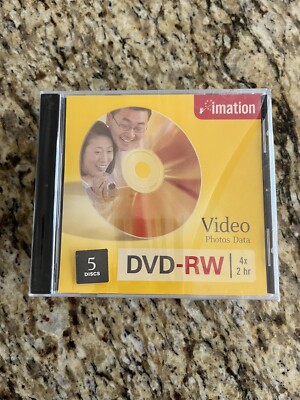 DVD-RW New Sealed Imation Video Data 4x 2 HR (5-Pack Jewel Cases) | eBay