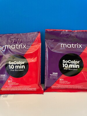 Matrix Socolor 10 Min Pre-Bonded Permanent Color & 20V Cream 0.7oz ...