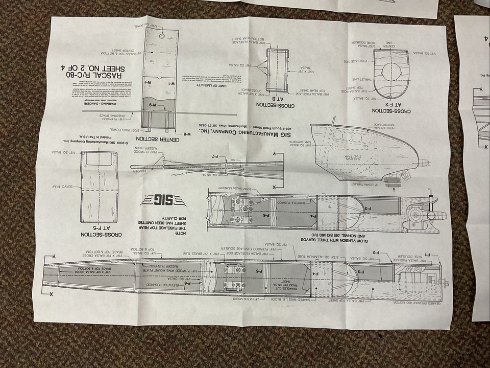 SIG RASCAL PLANS & DECAL SHEET FOR R/C BALSA MODEL AIRPLANE KIT | eBay