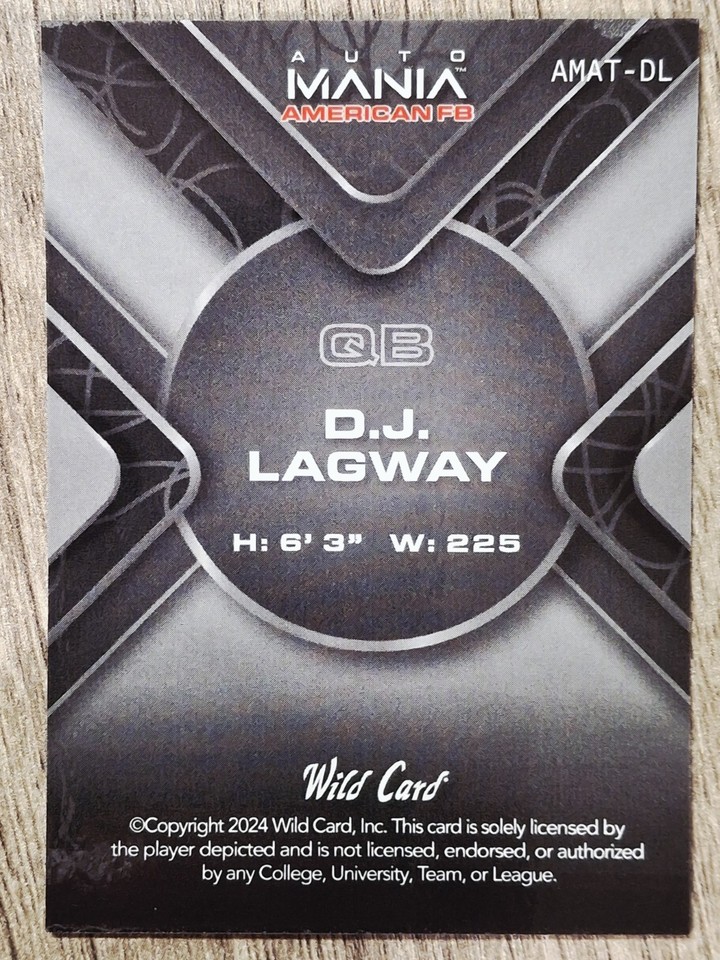 2024 Wild Card Auto Mania American Flag DJ Lagway Ice 1/10 FIRST ON ...