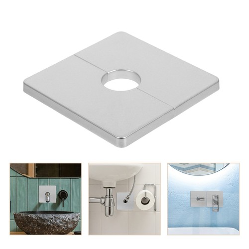 2 Pcs Water Pipe Cover Self-adhesive Wall Plate Holes Square Pipes ...