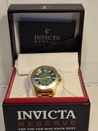 Invicta Men's 28223 Pro Diver Quartz Green Face Gold Watch New no box ...