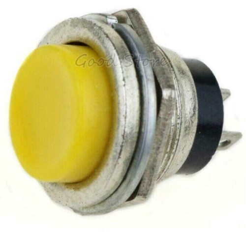 16mm Yellow Metal Round Momentary Push Button Switch 240V 3A SPST | eBay UK