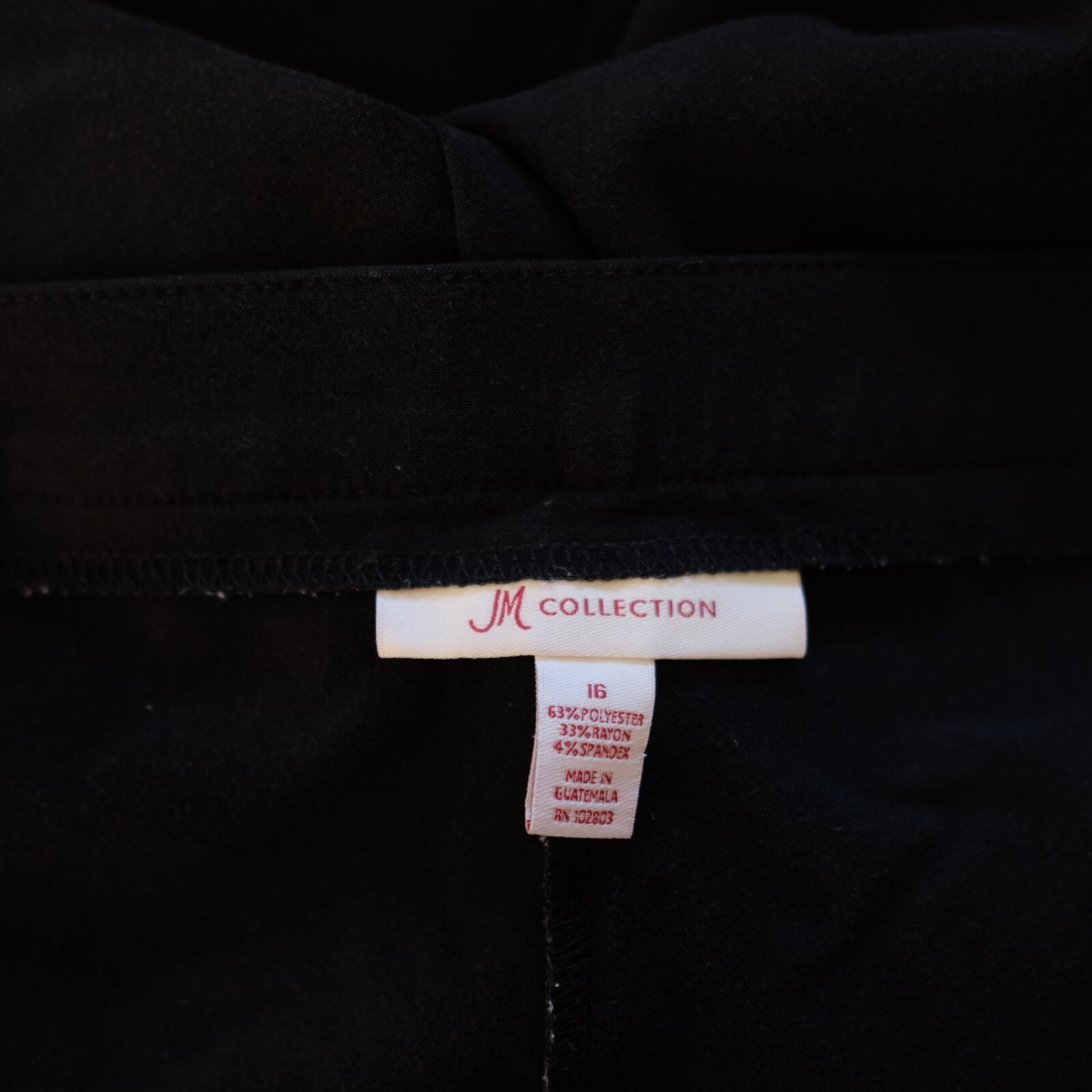 JM Collection Womens Dress Pants Size 16 Black Straight Unlined Career ...