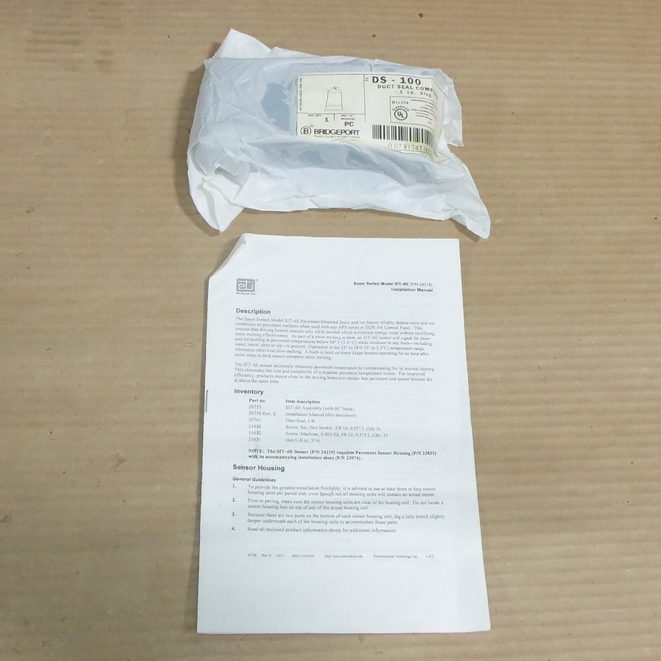 NEW ETI SIT-6E PAVEMENT MOUNTED SNOW & ICE SENSOR 24219 W/ HOUSING ...