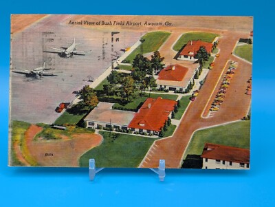 Bush Field Airport Augusta GA Aerial View Airplanes Cars Chrome ...