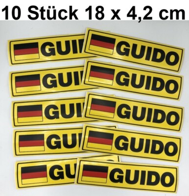 10x STICKER NAME GUIDO AUFKLEBER AUTOAUFKLEBER AUTO DEUTSCHLAND ...